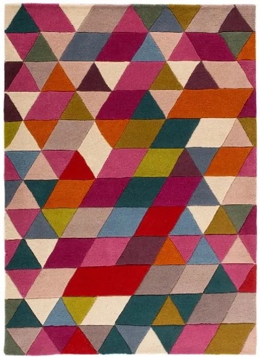 Vlněný koberec Flair Rugs Illusion Prism Pink Triangles, 120 x 170 cm