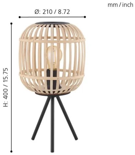 Eglo 43218 - Stolní lampa BORDESLEY 1xE27/28W/230V