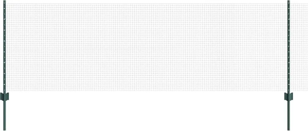 Svařovaná drátěná plotovina s tyčkami 100 x 0,8 m Zelená 3336541