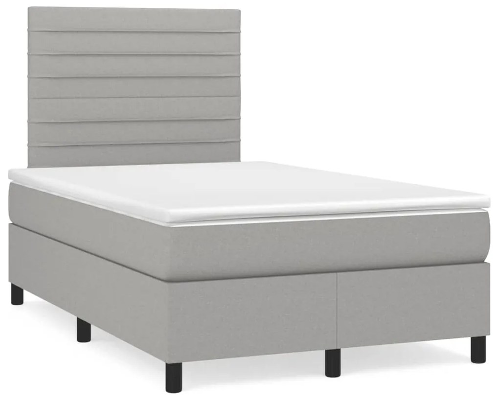 Box spring postel s matrací světle šedá 120x190 cm textil 3269888