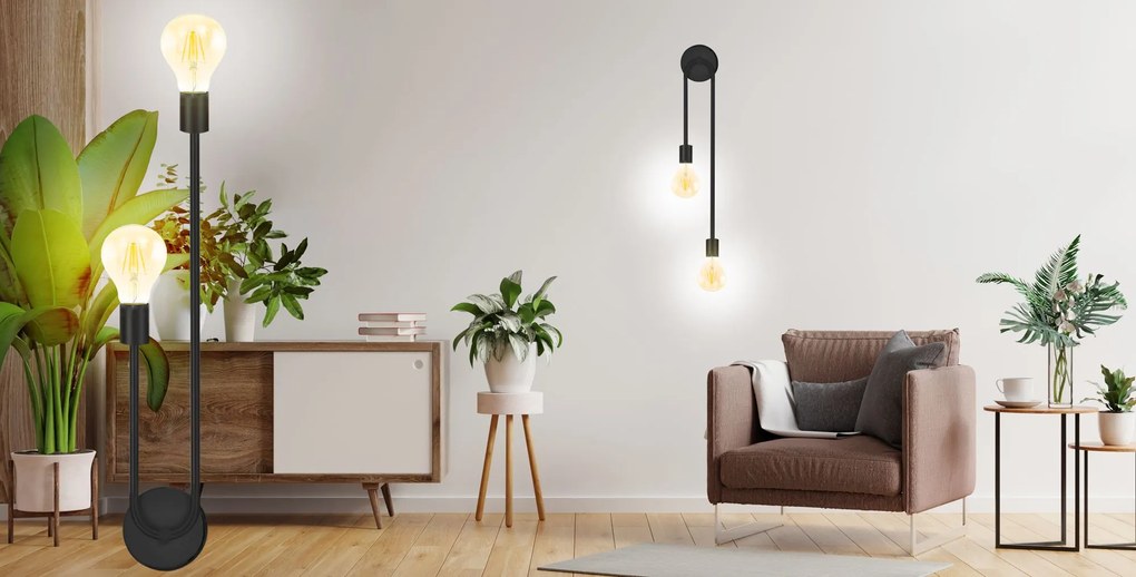 Toolight, nástěnné svítidlo 2xE14, APP1147-2W, černá matná, OSW-14010