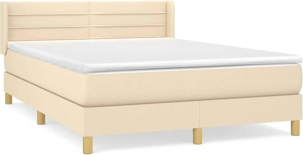 Box spring postel s matrací krémová 140x190 cm textil 3130350