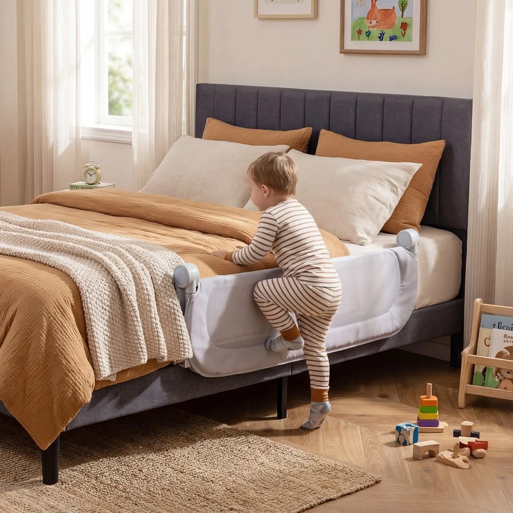 Costway Skládací kolejnice na postel s odnímatelným krytem Oxford a Strap Bed