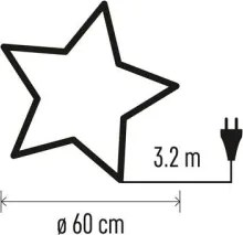 Vánoční hvězda papírová EMOS DCAZ09 230V bílá E14 bez žárovky