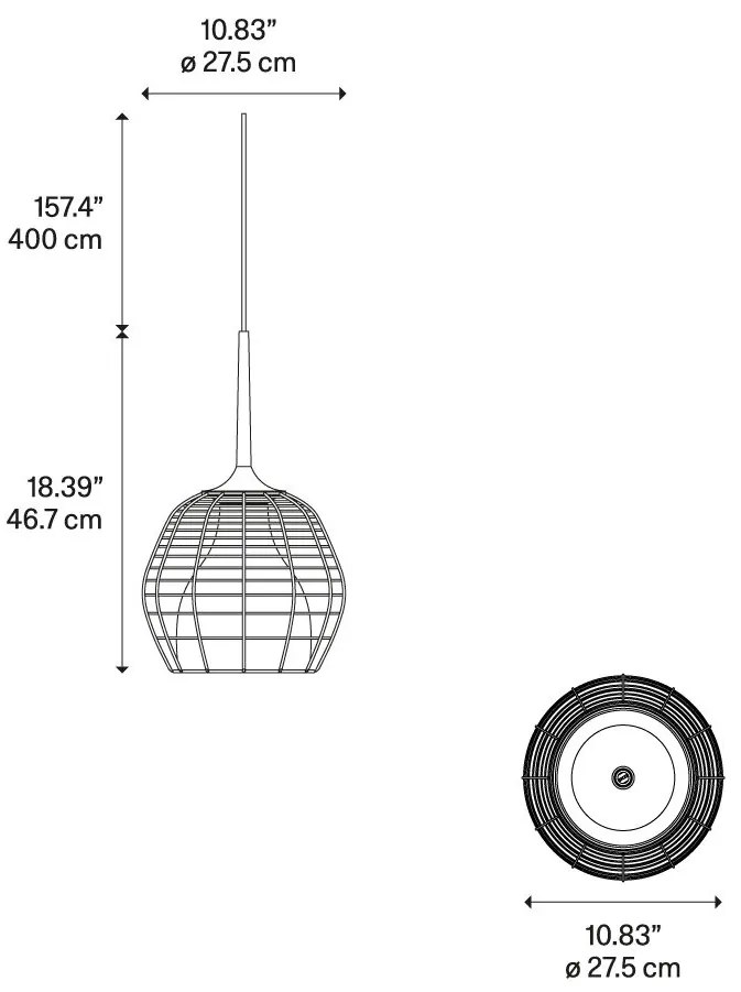 Diesel 50110 1700 Cage small cluster, svítidlo z černého kovu a bílého skla, 1x15W E27, prům. 27,5cm
