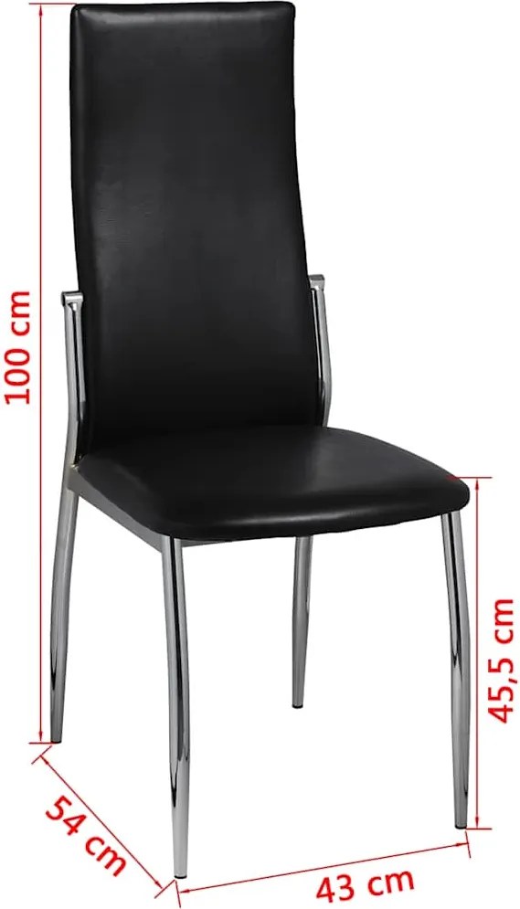 Jídelní židle 6 ks černé umělá kůže 160257