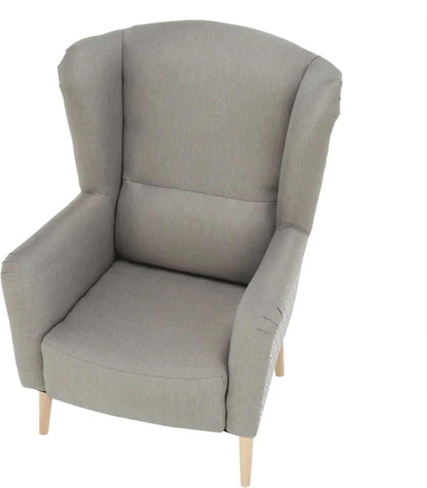 designové křeslo, ušák, látka capuccino/vzor, Tempo Kondela BELEK