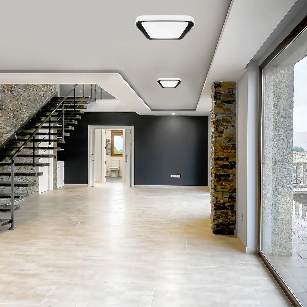 Stropní LED svítidlo Quadro, 1x LED 38w, 3000-6000k, b, s ovladačem