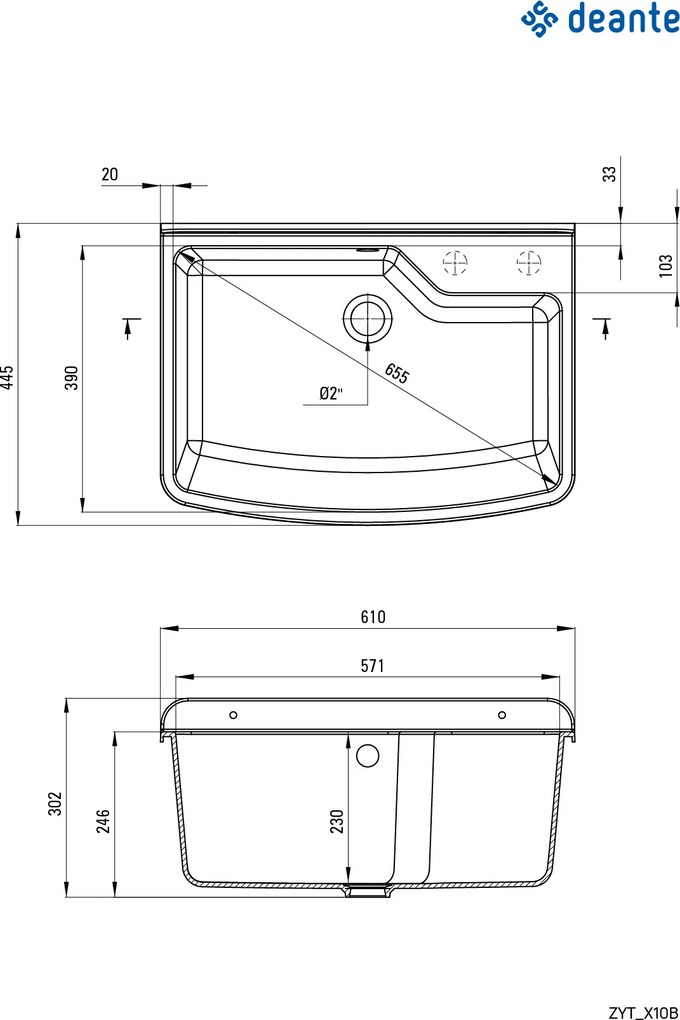 Deante Technický dřez Garden - ZYT 310B