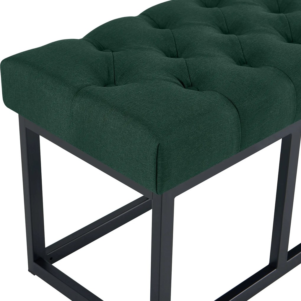 Lavice Amun látka černá konstrukce 120 cm – zelená