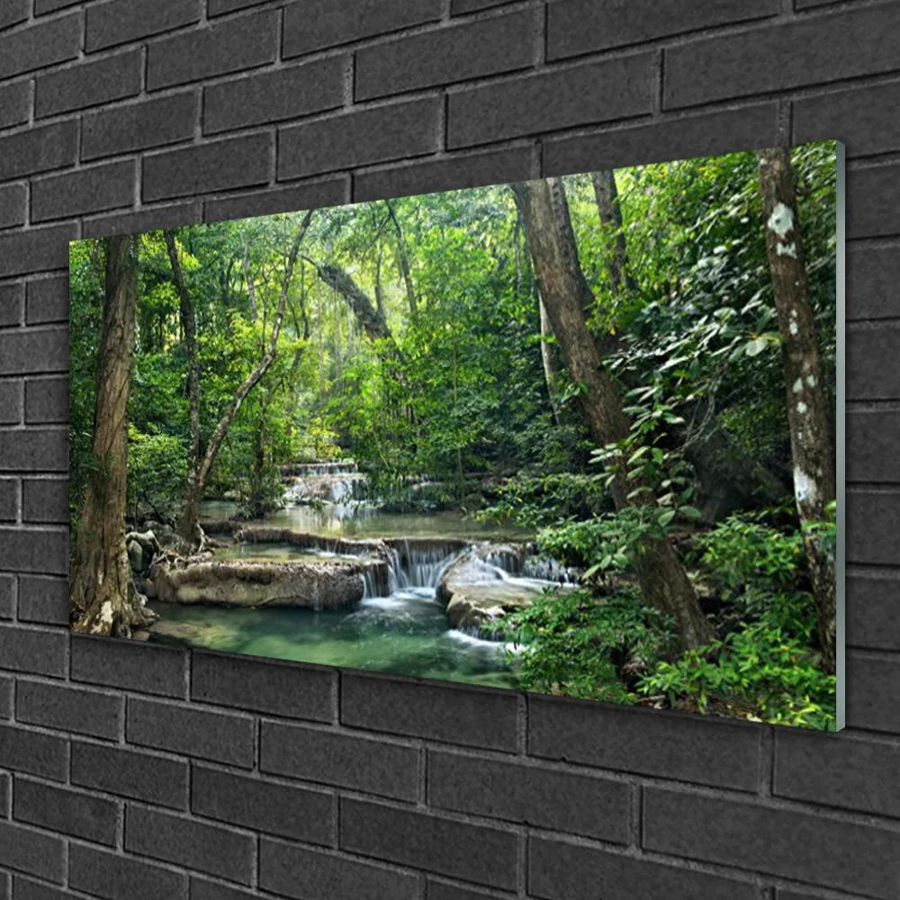 Obraz na skle Lesní Les Příroda 120x60 cm