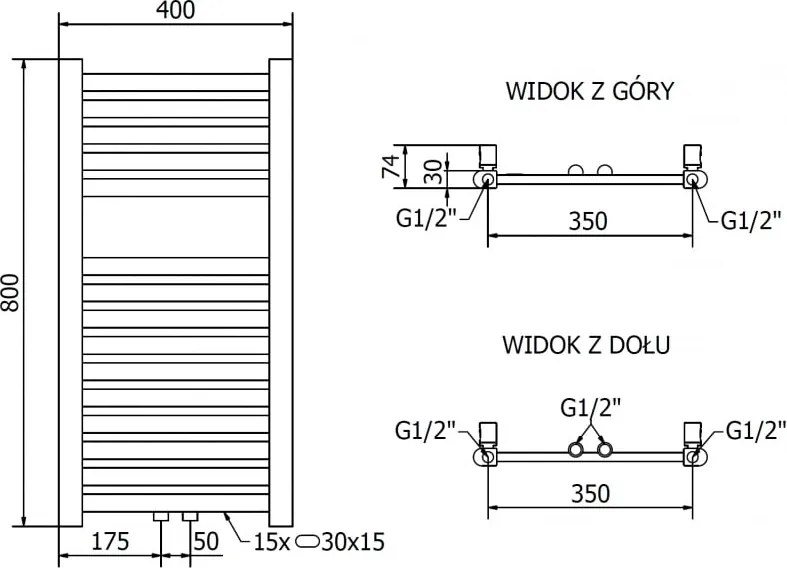 Mexen Hades, topné těleso 800x400 mm, 249 W, zlatá lesklá, W104-0800-400-00-50