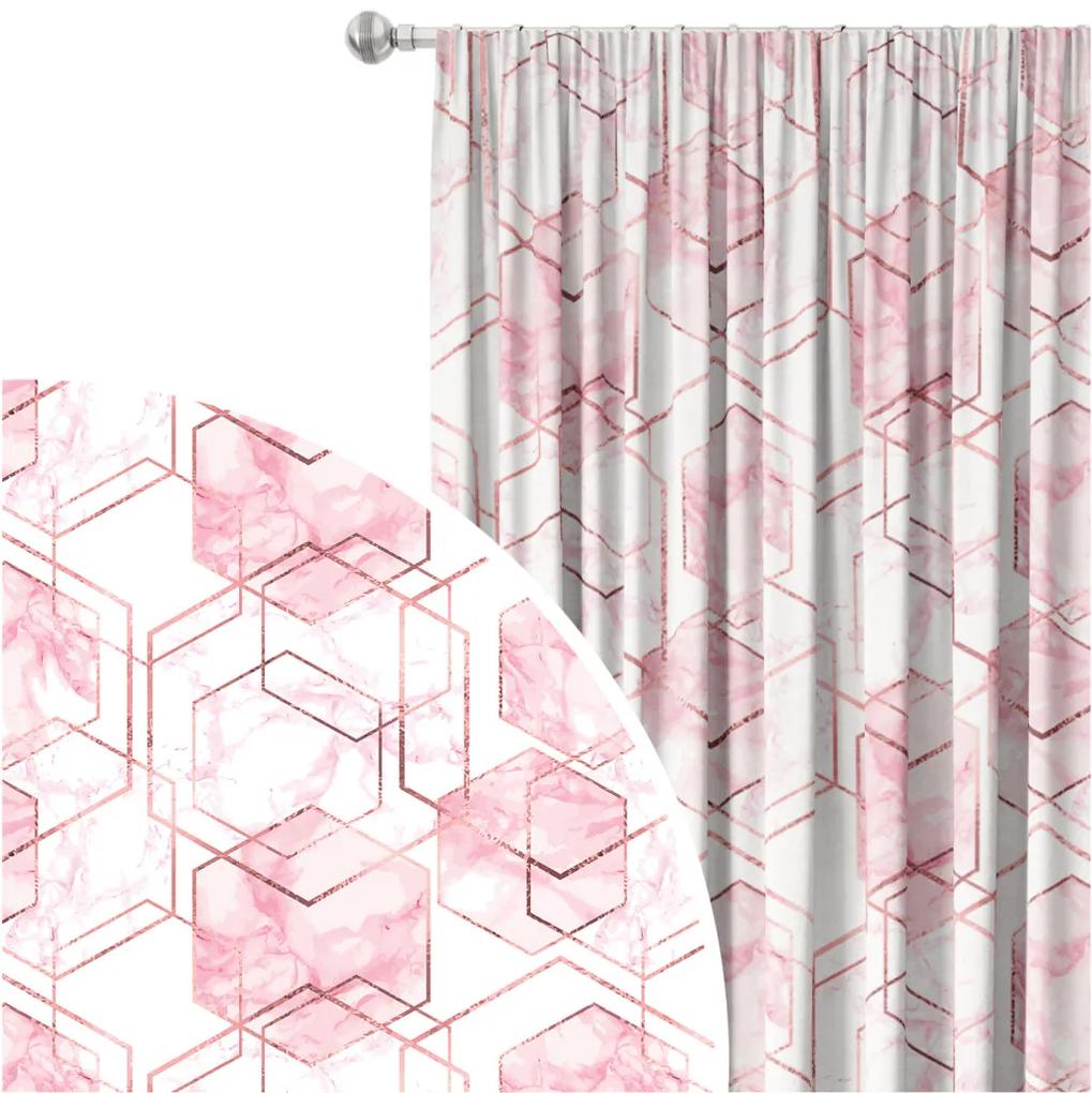 Záclona na žabky Křišťály mramoru - abstraktní, geometrická kompozice v glamour stylu na žabky