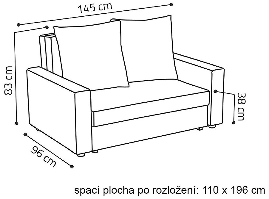 Pohovka Astra II | 145 cm | enjoy 17 tyrkysová