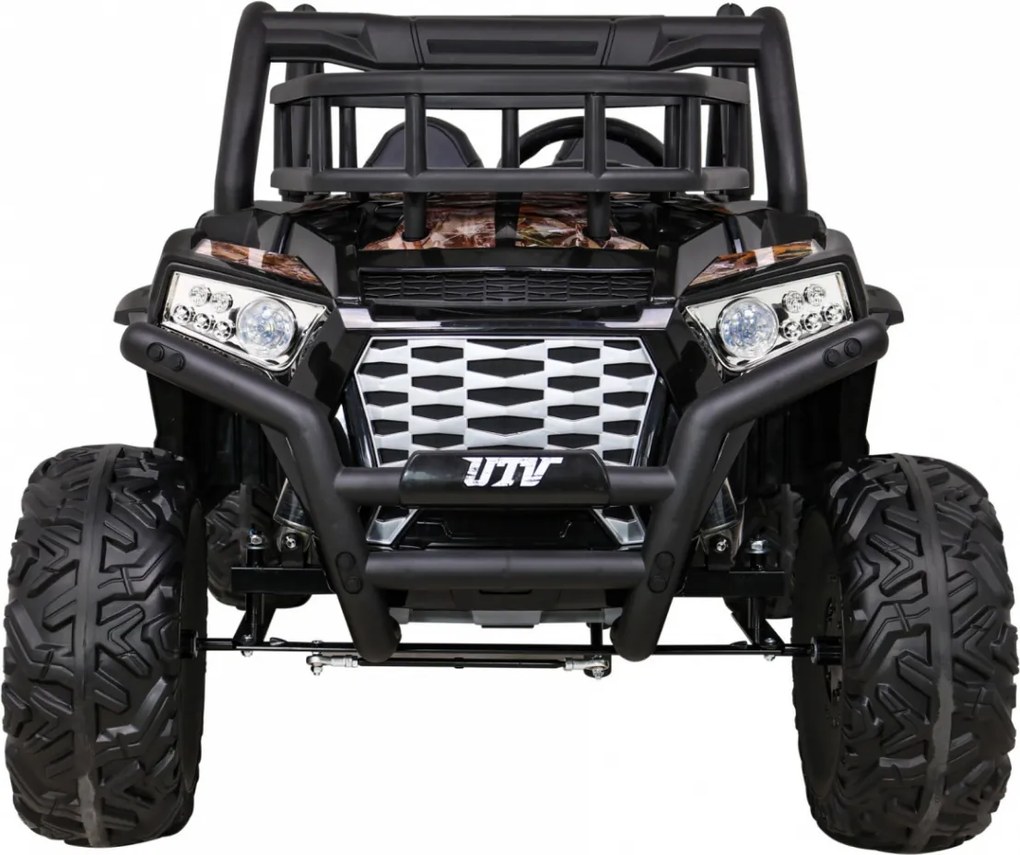 Ramiz Elektrická terénní bugina UTV pro děti černá + dálkové ovládání + zavazadlový prostor + pomalý start + EVA kola + MP3 LED