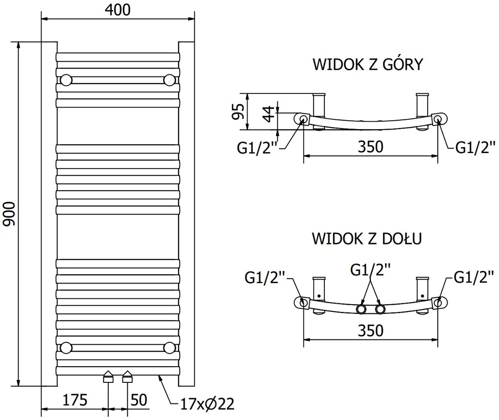 Mexen Ares, elektrické topné těleso 900 x 400 mm, 300 W, bílá, W102-5900-400-6300-20