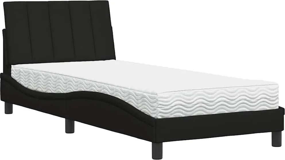 Postel s matrací Hanko černá 90 x 200 cm textil 3310505
