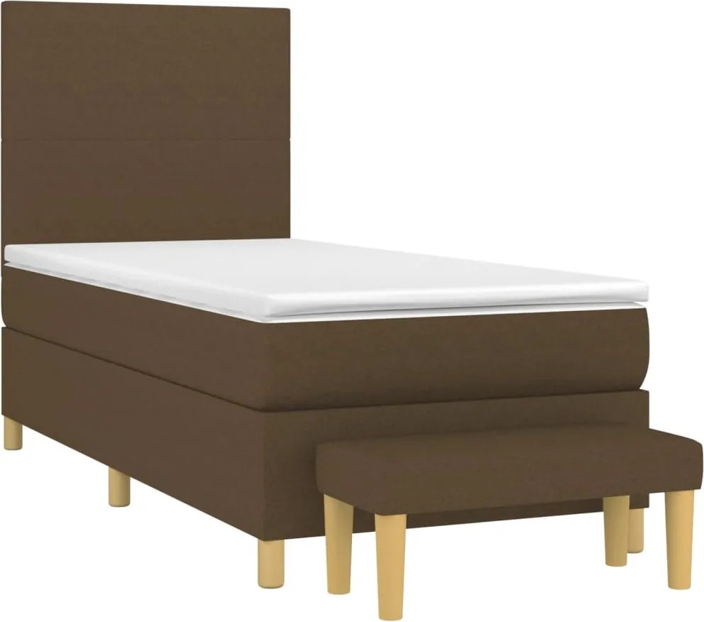 Box spring postel s matrací tmavě hnědá 80x200 cm textil 3136952