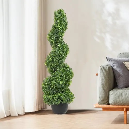 Umělé topiary Zimostráz, 0,9 m vysoký (2 kusy) Umělá topiová rostlina Venkovní