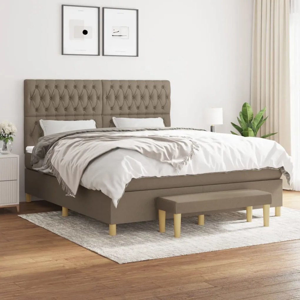 Box spring postel s matrací taupe 180x200 cm textil 3137417