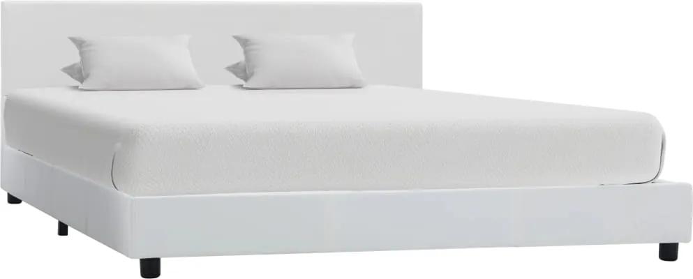 Rám postele Ormega - bílý - umělá kůže | 160x200 cm