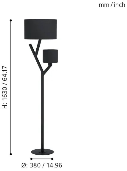 Eglo 39889 - Stojací lampa BALNARIO 2xE27/40W/230V