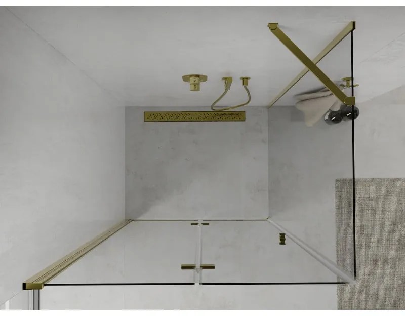 Mexen Lima sprchový kout 100x90cm, čiré sklo/zlatý profil, 856-100-090-50-00