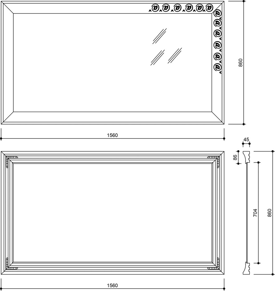 Sapho MANTILA 86 x 156 cm NL741 zrcadlo v rámu antik