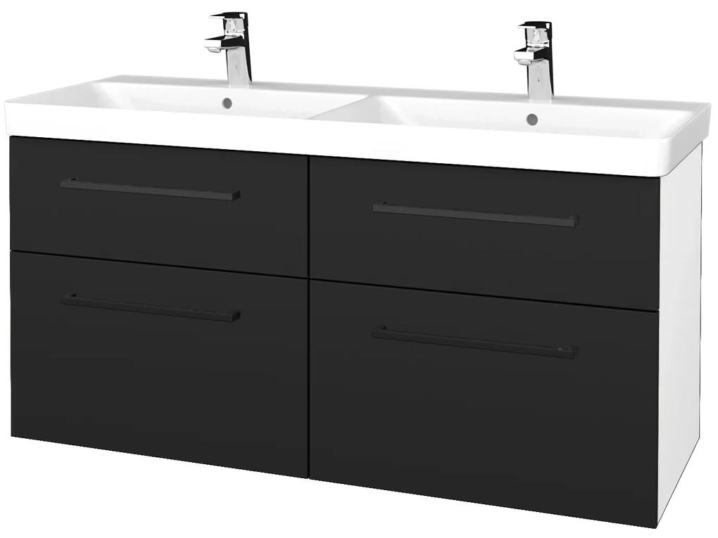 Dřevojas Koupelnová skříň Q MAX SZZ4 120 Varianta: N01 Bílá lesk / Úchytka T01 / N06 Lava