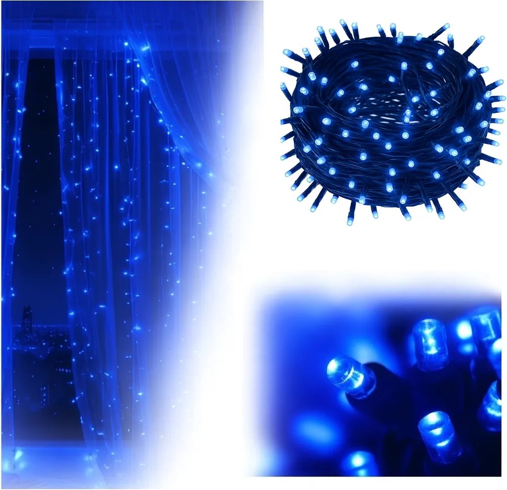 Vánoční světýlka vnitřní modré 300 LED