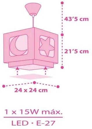 Dalber 63232S - Dětský lustr na lanku MOON LIGHT 1xE27/60W/230V