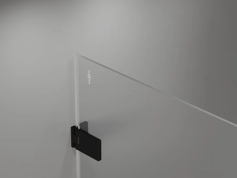Mexen Lunar-F, skládací sprchový kout levý 100 x 80 cm, 8mm čiré sklo, černý profil, 836-100-080-70-00-L