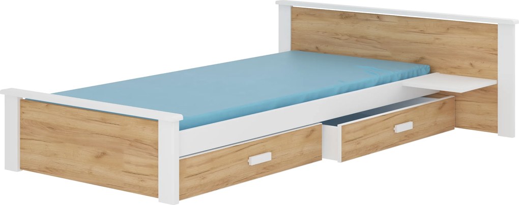 ADRK Furniture Postel ALDEX SHELF 200x90 CH-Alde-Sh-W+OGOLD-208-E1978