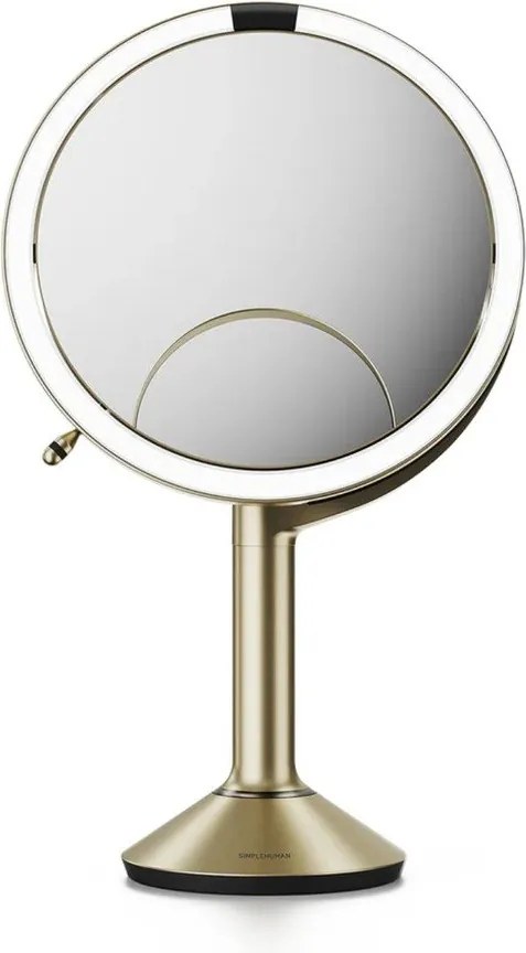 Kosmetické zrcadlo s osvětlením/zvětšovací (zvětšení 5x/zvětšení 10x) ø 20 cm Trio – simplehuman