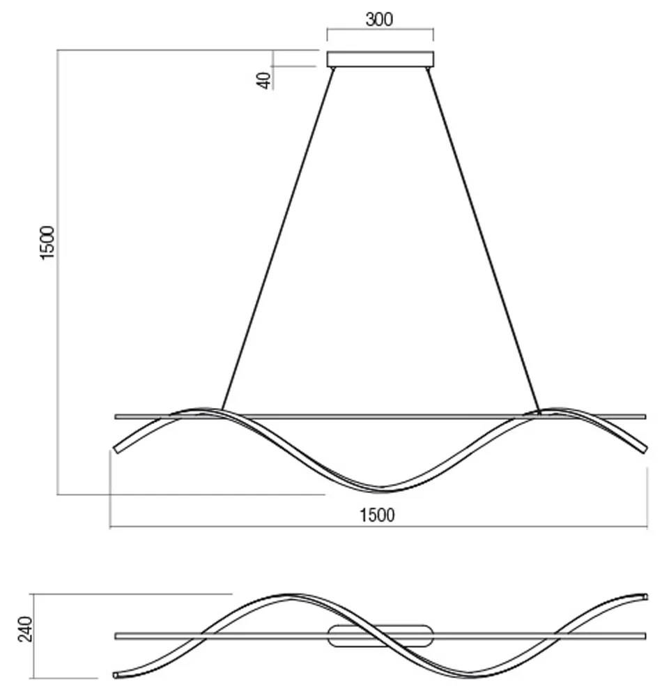 Redo 01-2516 závěsné LED svítidlo stmívatelné Savage pískově bílé, 32W, 3000K, 150cm