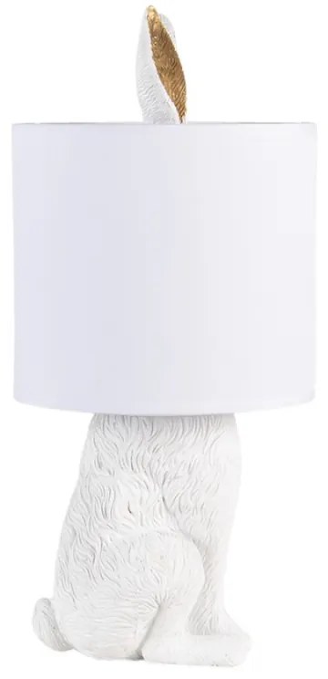 Bílá stolní lampa králík s bílým stínidlem Konijn