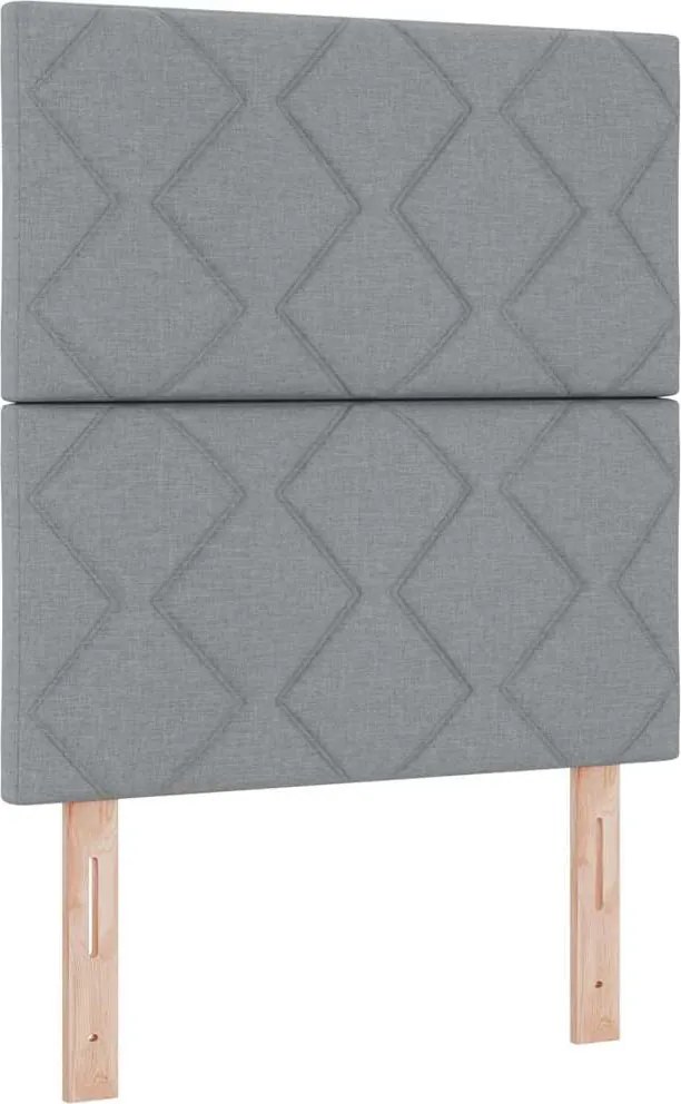 Postel s boxspringem s čelo Světle šedá 80 x 200 cm textil 3339420