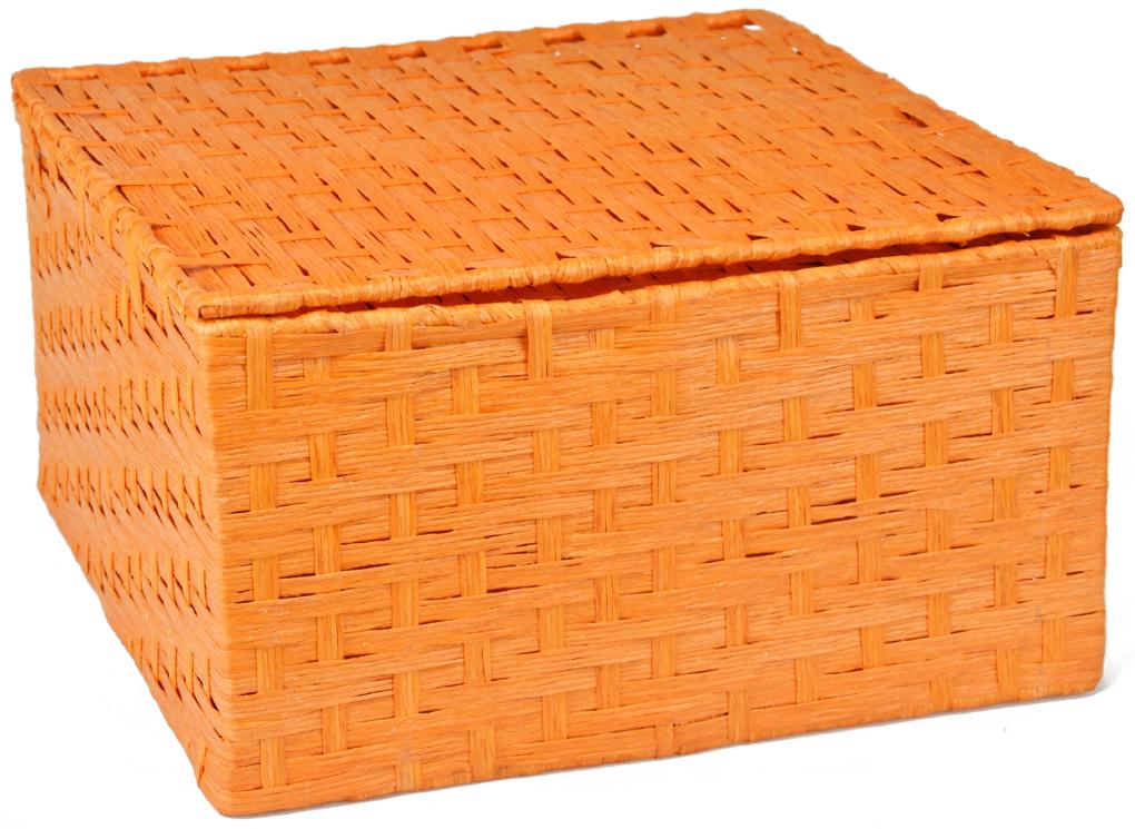 Vingo Sada 3 úložných boxů s víkem oranžových