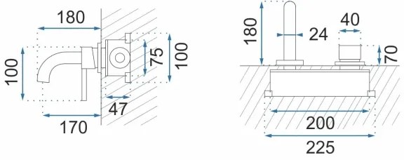 REA-B5334 - Umyvadlová baterie pro podomítkovou instalaci OWEN broušená zlatá