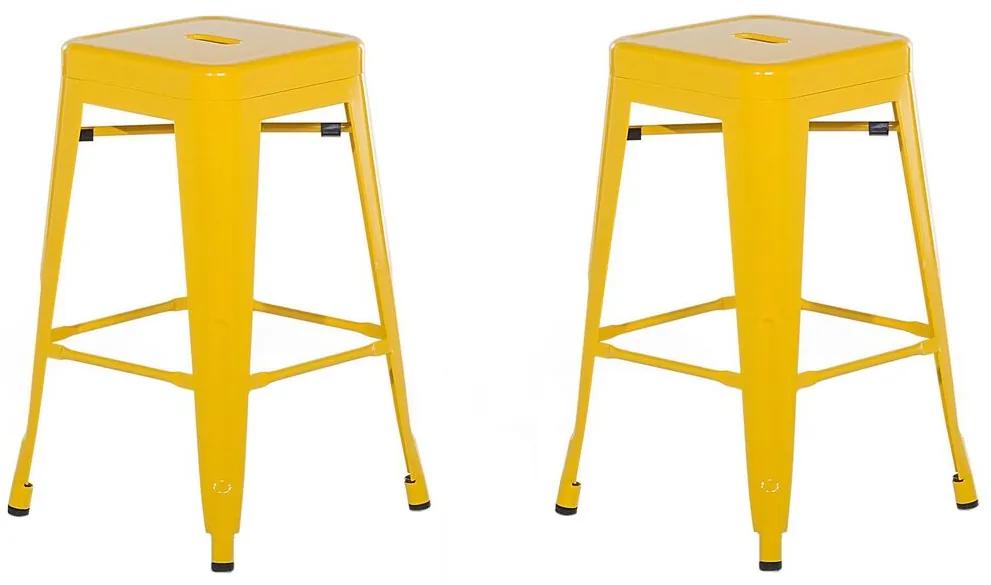Sada 2 barové stoličky 60 cm žluté CABRILLO Beliani
