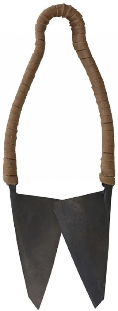 Dekorační retro nůžky omotané kůží - 6*23cm