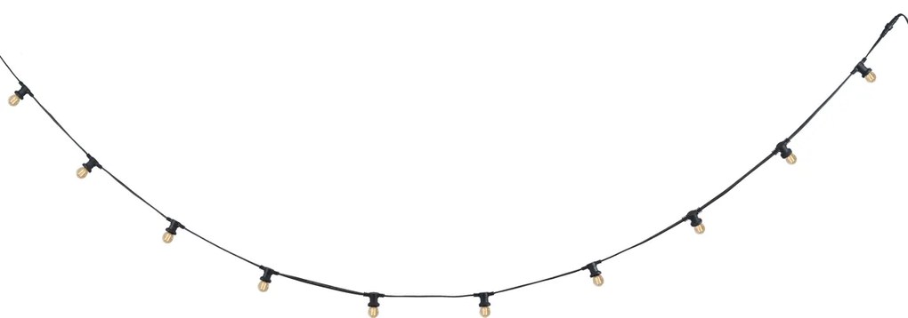 Propojitelný černý světelný řetěz se zástrčkou, 6m, 10x E27, IP64 - Lubber