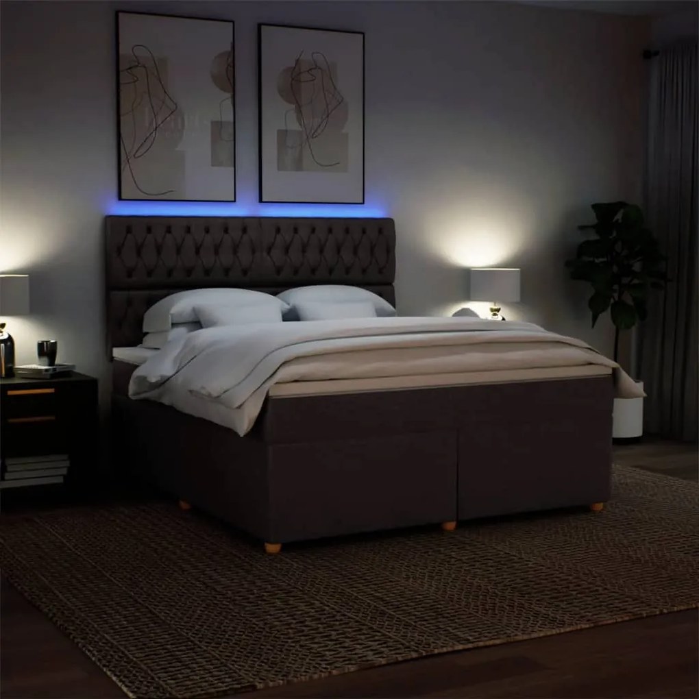 Box spring postel s matrací tmavě hnědá 180x200 cm textil 3293669