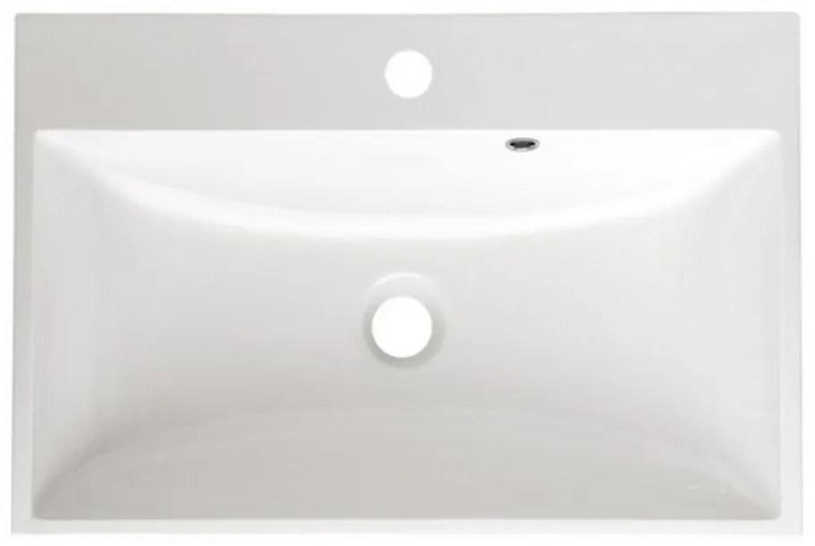 Mereo Mereo, Aira, koupelnová skříňka s umyvadlem z litého mramoru 61 cm, bílá, dub, šedá, CN720M