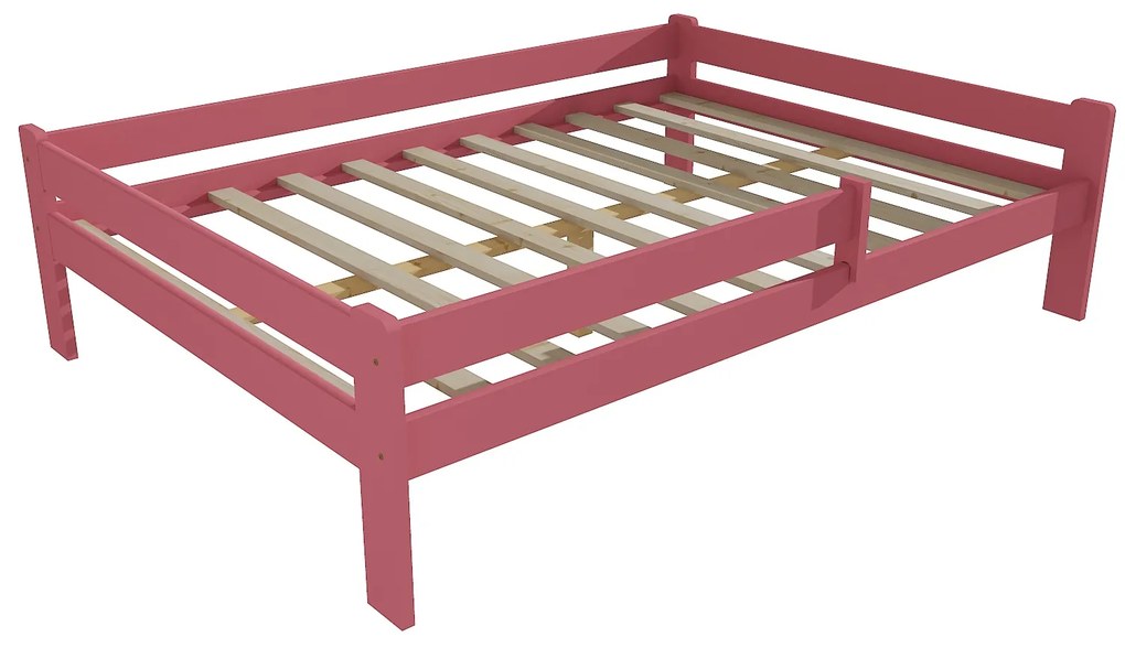 Vomaks Dětská postel DP 012 XL se zábranou Rozměr: 160 x 200 cm, Barva: barva růžová