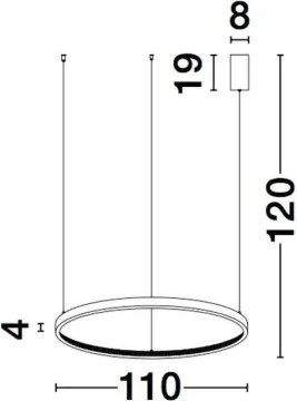 Závěsné LED svítidlo NOVA LUCE PRESTON 60W 3000K 9865110