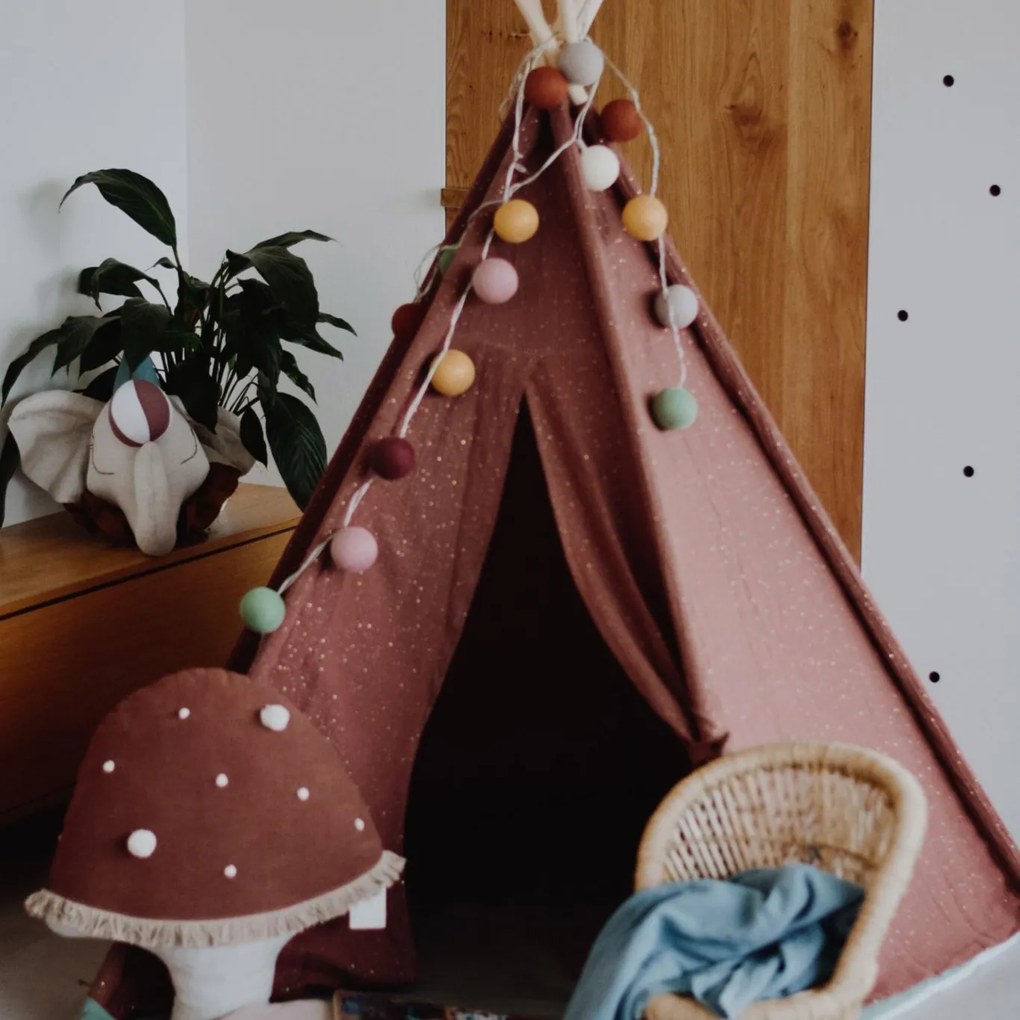 Vigvam design Teepee Vesper Brown &amp; Gold - ČTVERCOVÉ BEZ Podlážky