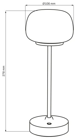 LED Stmívatelná dotyková stolní lampa RIMINI LED/2W/5V USB 2000 mAh černá/bílá