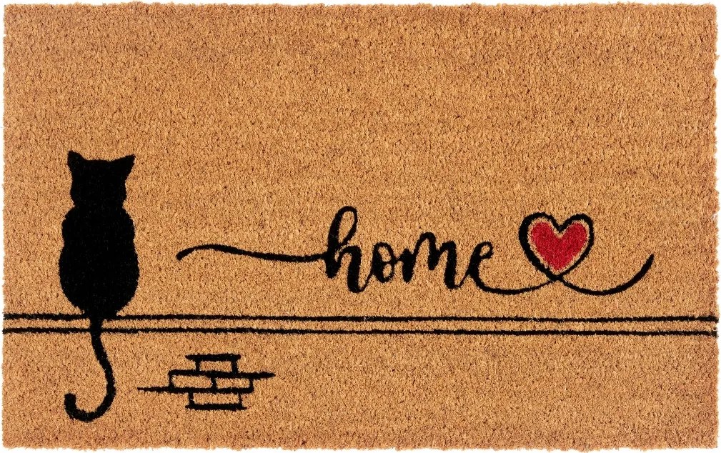 Hanse Home, Rohožka Kočka 106200 - na ven i na doma, 40x70, hnědá, chodba / předsíň