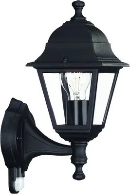 Venkovní nástěnné osvětlení Lima se senzorem, 1x60W/E27, černé